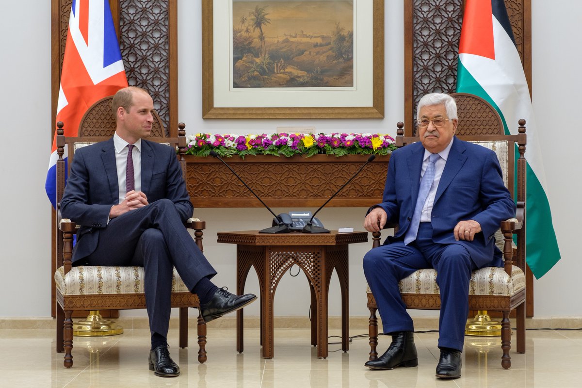 Prince William tells Abbas he hopes for a ‘lasting peace’ in the Middle ...