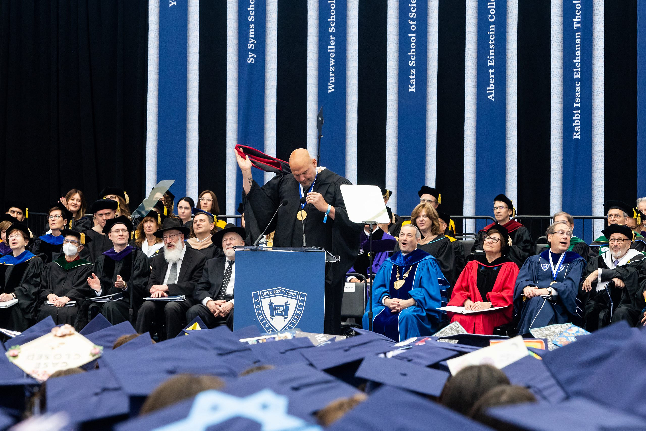 Fetterman gets standing ovation at Yeshiva graduation for removing ...